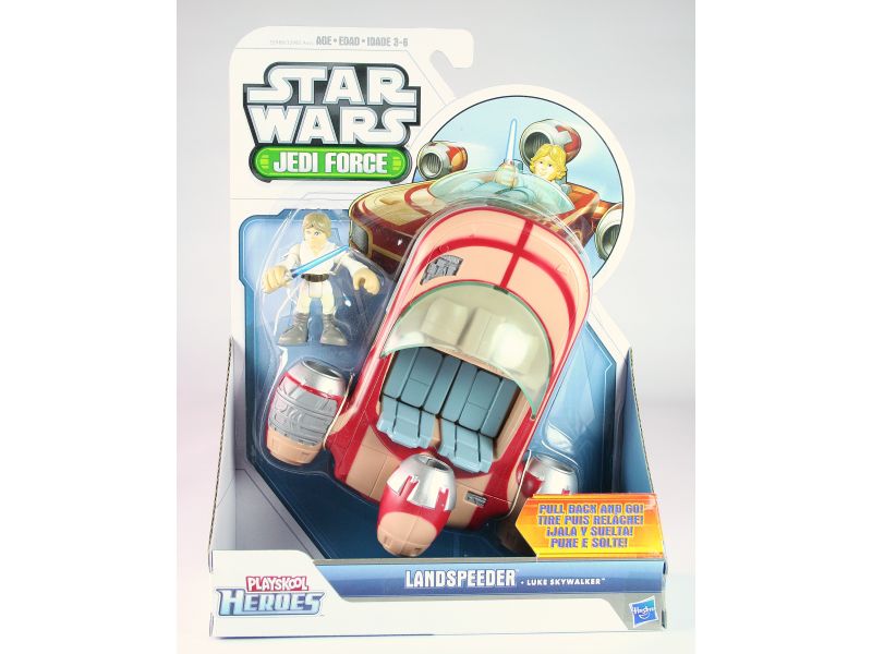 STAR WARS Playskool Heroes LUKE SYWALKER & LANDSPEEDER toy JEDI FORCE ...